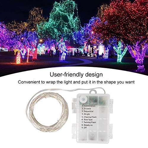 BTSRPU 19.9ft LED Copper Wire String Lights Fairy String Lights Battery Operated String Lights with Remote Control for Wedding Party Home Christmas Decoration(6 Meters-Blue)