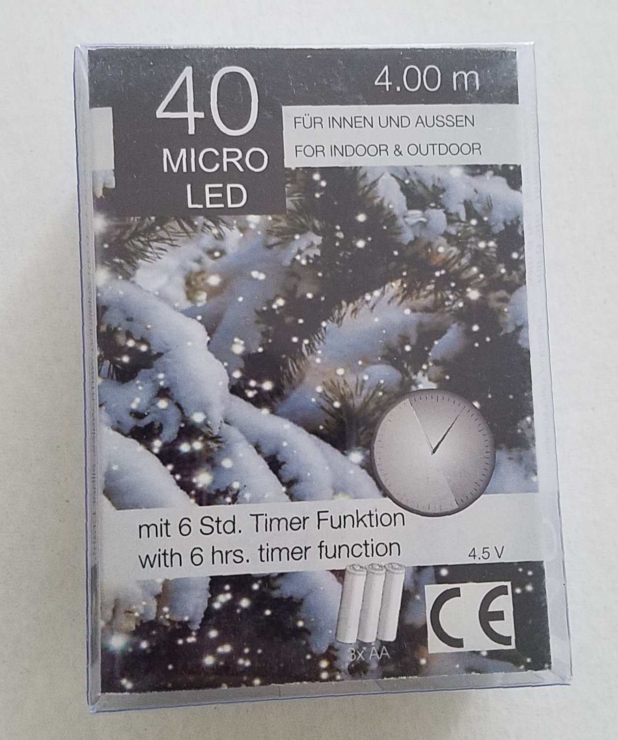 ESE Fairy String Lights Battery Operated timer Waterproof outdoor indoor 8 Modes 40 LED 13.12FT Wire Firefly Lights (warm white)