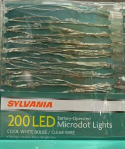 sylvania 200 leds slim wire string light battery operated cool white 2 count/100