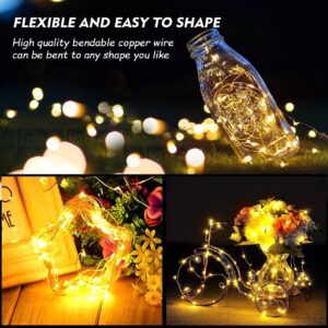 Led Fairy Lights Battery Operated, 33FT 100LED Warm White Battery Powered Copper Wire Starry String Lights for Christmas, Parties, Wedding, Bedroom, Patio, Indoor, Home Decoration