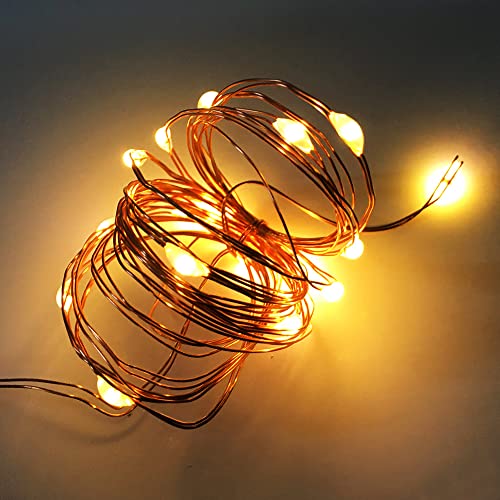 ejoyce 5 Pack LED Battery Operated Fairy Lights for DIY, Party Lights, LED Mason Jar Wedding Deco Light, Home Decor, EJ-2050 (Warm White/Copper Wire)