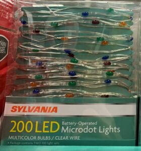 sylvania 200 leds slim wire string light battery operated multi color 2 count/100