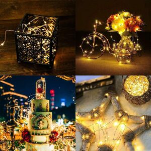 Lxcom Lighting Fairy String Lights 6.56Ft 280leds 14 Strands Battery Operated Copper Wire Branch Lights 8 Modes Waterfall Twinkle Lights with Timer Decorative Light for Home Festival Decor(Warm White)