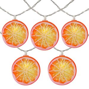 northlight 10 battery operated orange slice summer led string lights - 4.5 ft clear wire