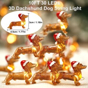 KAiSnova Dachshund Dog String Lights 10ft 30 LED Battery Operated Fairy Lights with Remote and Timer Dachshund Gifts for Women Christmas Lights for Indoor Outdoor Wedding Birthday Parties Xmas Tree