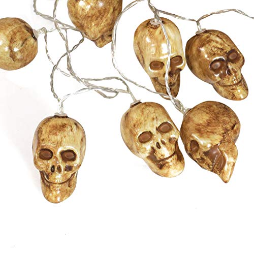 Led Skull Halloween Lights,Resin Party Battery Operated Fairy Lights Indoor Outdoor Garden Tree Decorative Wire Lights