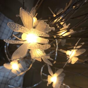 keeda 3D Butterfly String Lights for Bedroom Battery Operated Copper Wire Butterfly Fairy Lights Decor for Holiday Party Patio Terrace Birthday (9.85ft 20LED, Warm White)