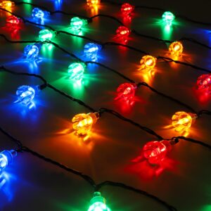 Christmas Concepts® 20 2m/6.6ft LED Retro Multi Coloured Petal String Lights – Battery Operated Static Christmas Fairy Lights with 30cm Lead Wire