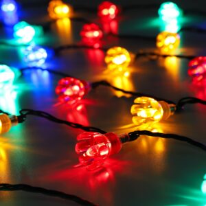 Christmas Concepts® 20 2m/6.6ft LED Retro Multi Coloured Petal String Lights – Battery Operated Static Christmas Fairy Lights with 30cm Lead Wire