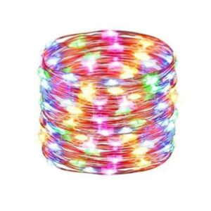 productworks 35150 tiny lites copper wire indoor and outdoor led string, 300 multi remote control operated lighting, multicolor