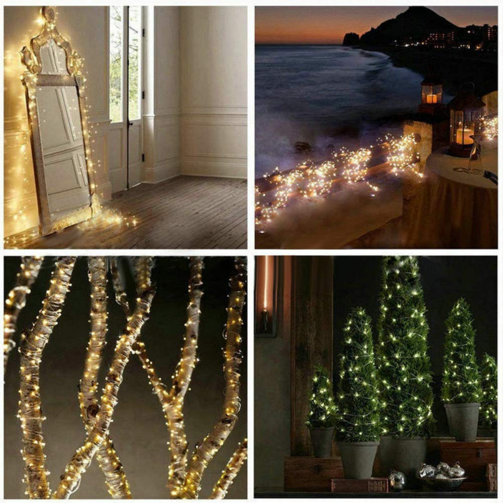 Ruipunuosi Remote Control String Lights, Led Fairy Lights- 20/50/100/200 LEDs Waterproof Flexible String Lights Battery Operated for Bedroom Home Wedding Christmas Festival