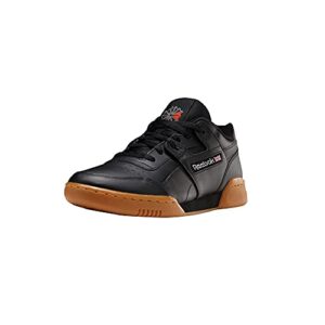 reebok men workout plus sneaker, black/carbon/classic red, 10.5