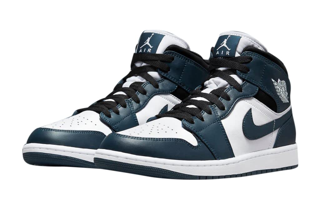 Nike Men's Air Jordan 1 Mid Sneaker, Armory Navy/White/Black, 10