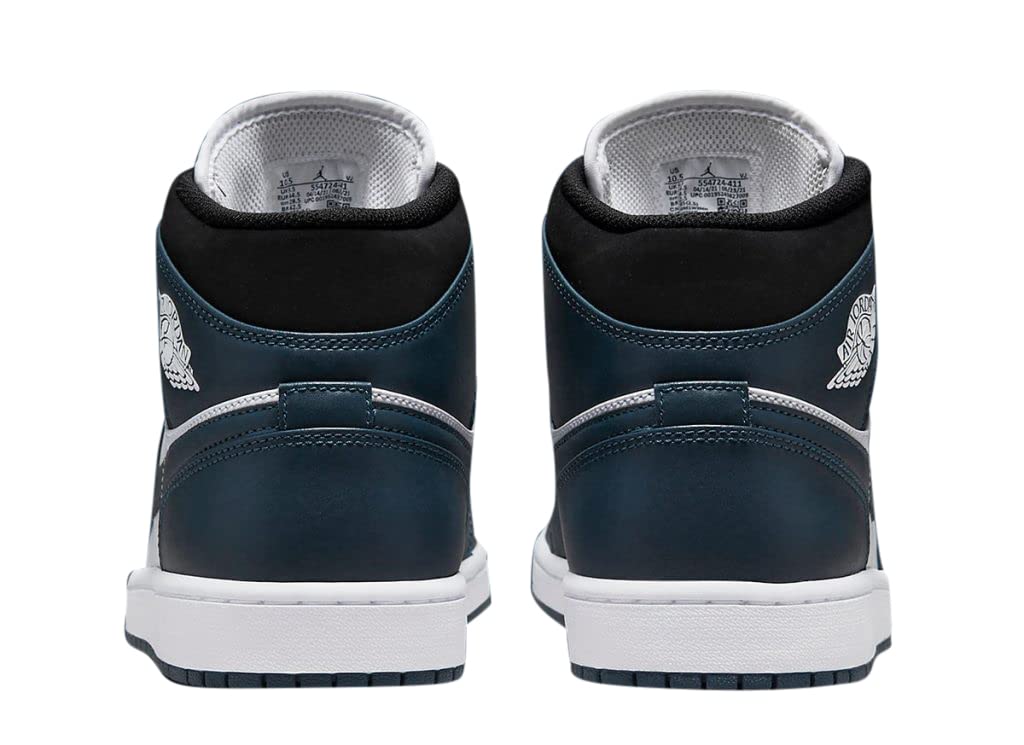 Nike Men's Air Jordan 1 Mid Sneaker, Armory Navy/White/Black, 10