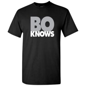 bo knows, bold block black/grey t-shirt - large - black