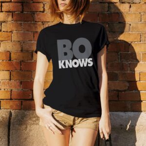 Bo Knows, Bold Block Black/Grey T-Shirt - Large - Black