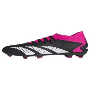 adidas unisex predator accuracy.3 firm ground soccer shoe, black/white/team shock pink, 7.5 us men