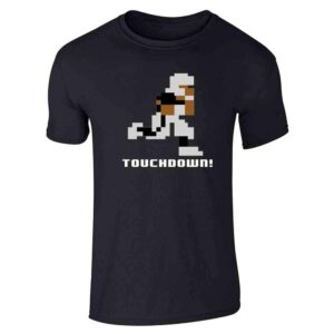 pop threads tecmo bo 8-bit retro video game gamer football graphic tee t-shirt for men black l