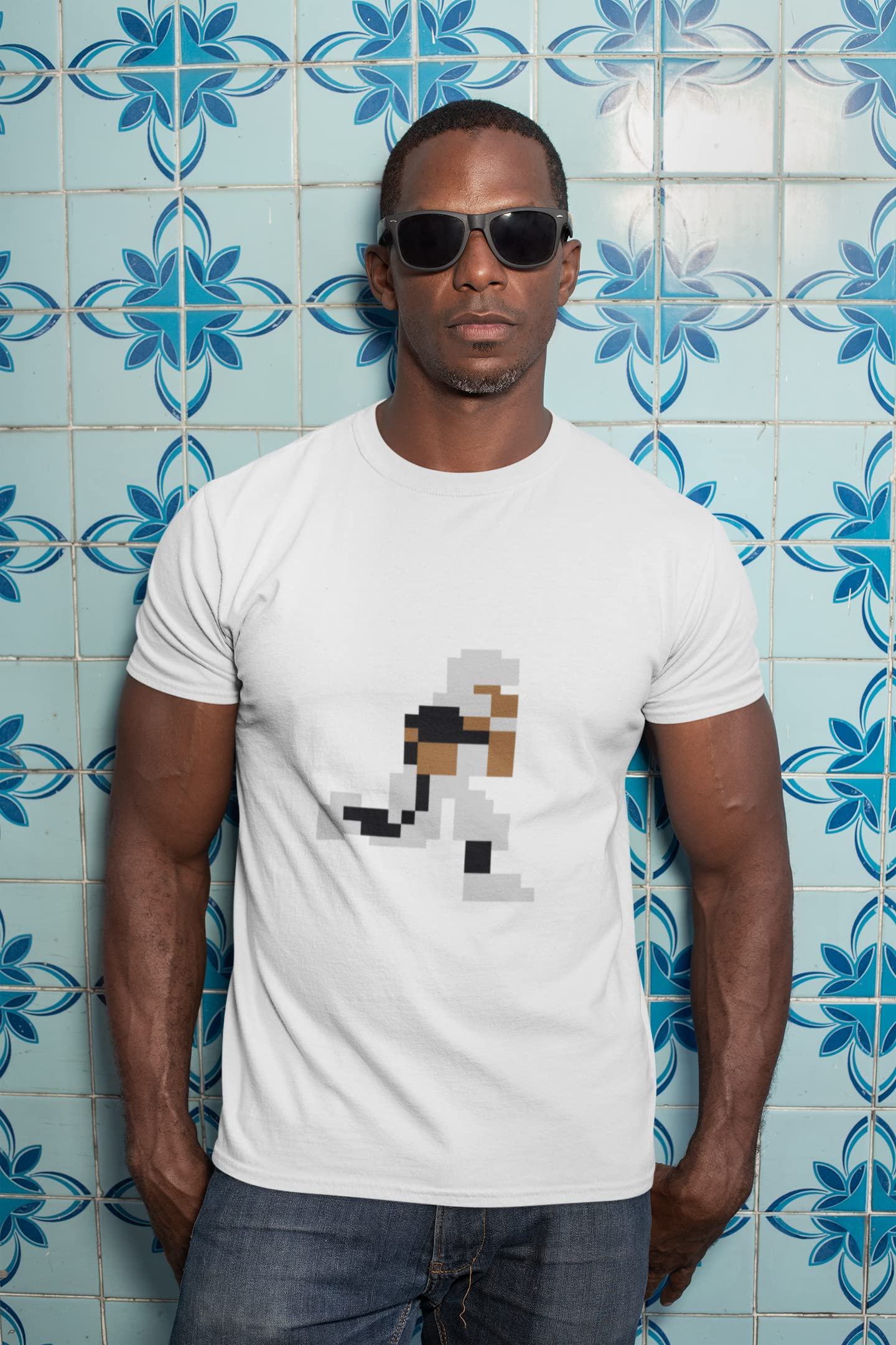 Pop Threads Tecmo Bo 8-Bit Retro Video Game Gamer Football Graphic Tee T-Shirt for Men Black L