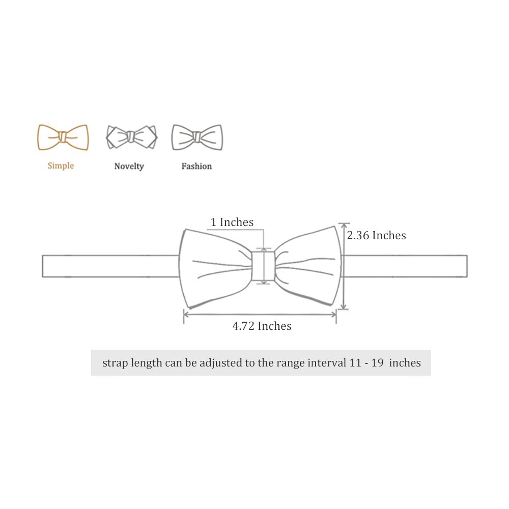 Manoble Men's Adjustable Metal Wings Two Layer Neck Bowtie Bow Tie (Black)