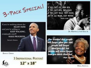 black history month posters 3 pack mlk martin luther king jr poster barak obama posters classroom posters growth mindset teacher decorations wall art african american art black art wall art pp03