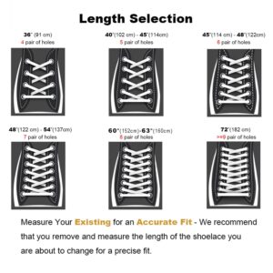 Handshop Flat Shoelaces 5/16" - Shoe Laces Replacements For Sneakers and Athletic Shoes Boots White 114cm