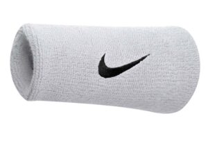 nike tennis premier doublewide wristbands (1 pair, osfm, white/black)