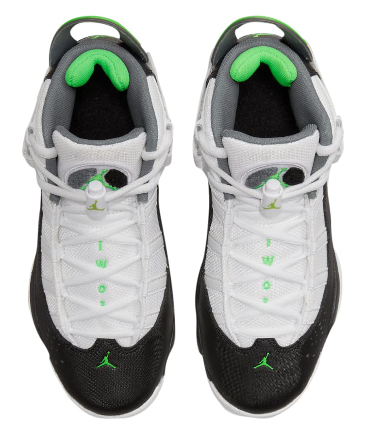 Big Kid's Jordan 6 Rings White/Green Strike-Black (323419 130) - 5