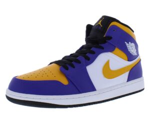 jordan men's air jordan 1 mid, dark concord/taxi-white-black, 11