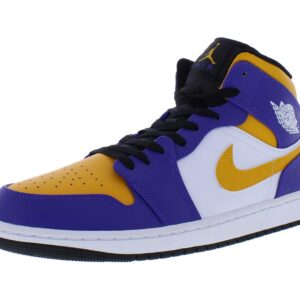 Jordan Men's Air Jordan 1 Mid, Dark Concord/Taxi-white-black, 11