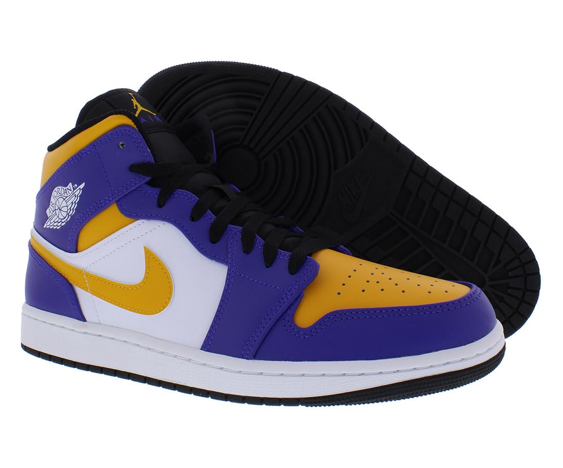 Jordan Men's Air Jordan 1 Mid, Dark Concord/Taxi-white-black, 11