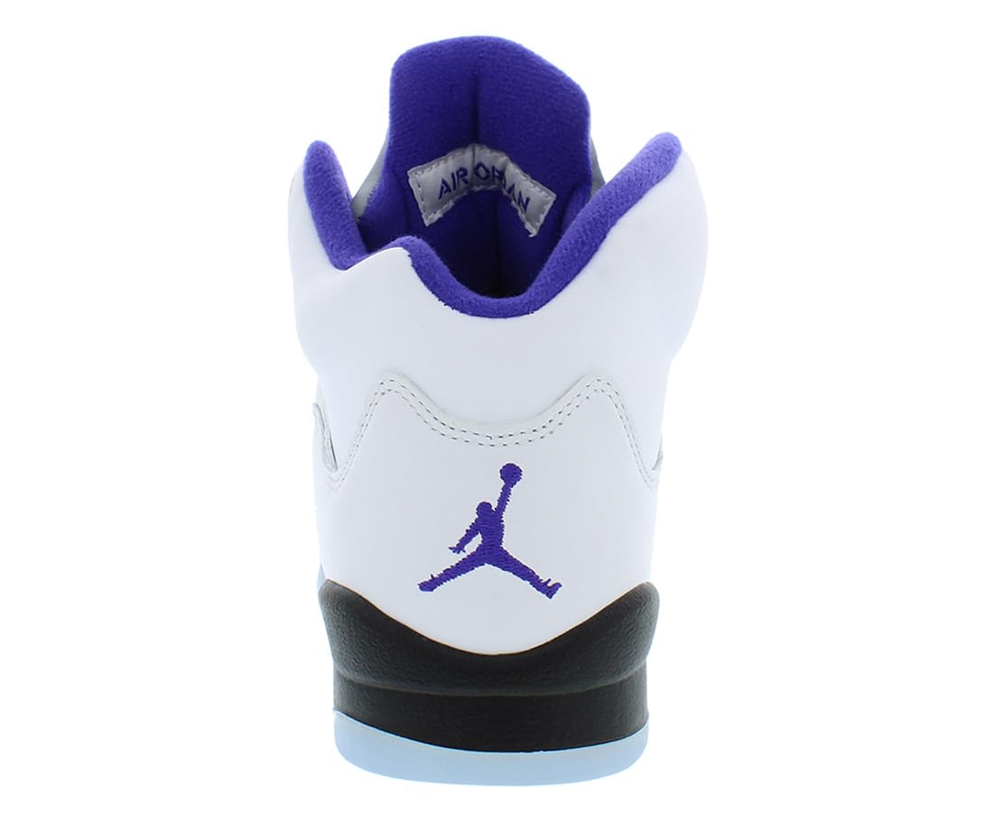 Jordan Boy's Air 5 Retro (Big Kid) White/Dark Concord/Black 4.5 Big Kid M