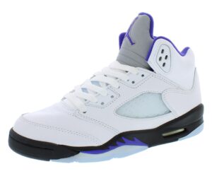 jordan boy's air 5 retro (big kid) white/dark concord/black 4.5 big kid m