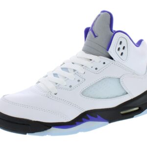 Jordan Boy's Air 5 Retro (Big Kid) White/Dark Concord/Black 4.5 Big Kid M