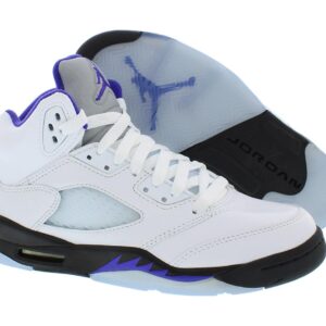 Jordan Boy's Air 5 Retro (Big Kid) White/Dark Concord/Black 4.5 Big Kid M