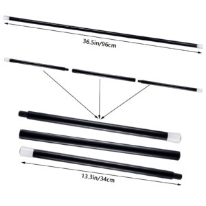 Magic Show Theatrical Cane 1920s Black Cane Halloween Costume Accessories Plastic Dance Canes with White Caps for Children Adult, 36.5 Inch (1 Piece)