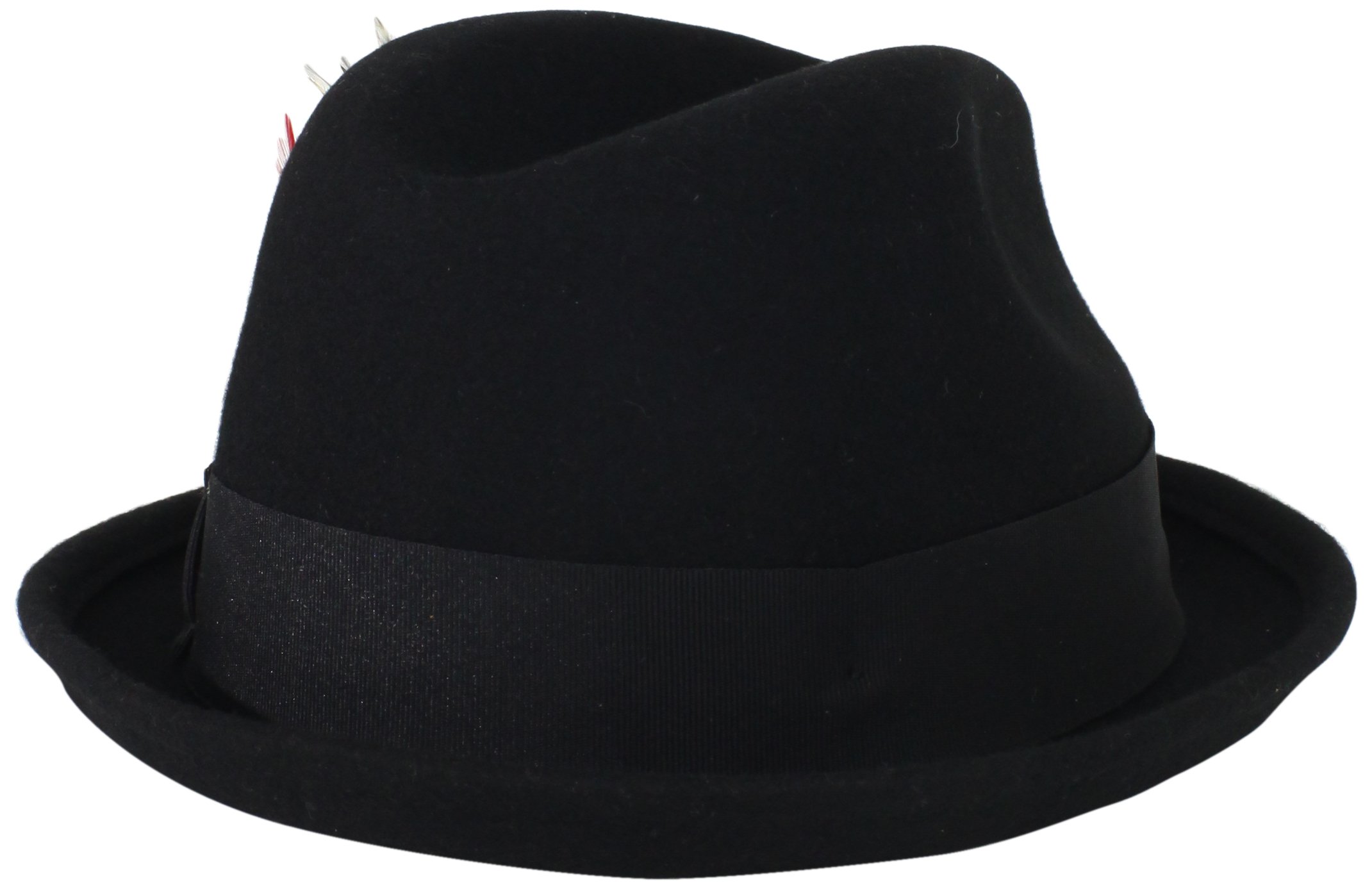 Brixton Men's Gain Fedora Hat, Black, Small