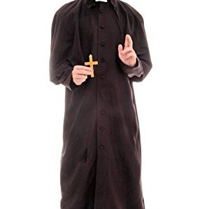 Underwraps Men's Deluxe Priest, Black/White, One Size