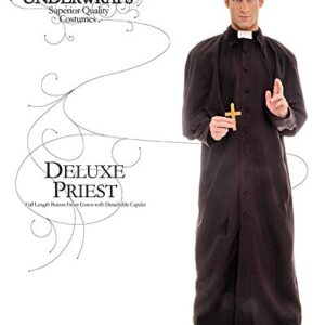 Underwraps Men's Deluxe Priest, Black/White, One Size