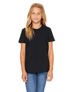 bella + canvas youth jersey t-shirt l vintage black