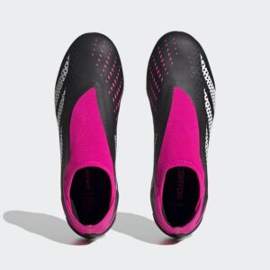 adidas Unisex Predator Accuracy.3 Firm Ground Soccer Shoe, Black/White/Team Shock Pink (Laceless), 7.5 US Men