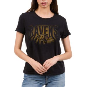 junk food clothing x nfl - baltimore ravens - team spotlight - women's short sleeve fan t-shirt - size x-large