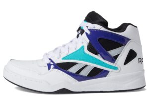 reebok unisex bb4590 high top basketball shoe, white/black/classic teal, 12 us men