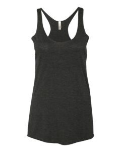 next level apparel women's 6733 tri-blend racerback tank, black, size small