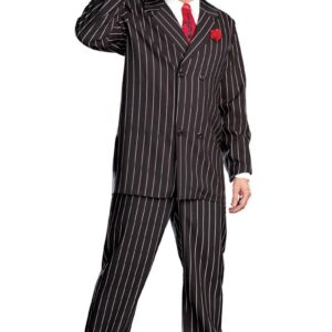 Dreamgirl mens Gangsta Adult Costume, Black/White, Medium US