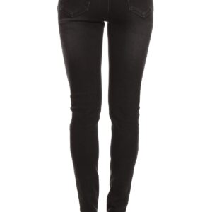 Women's High Waisted Stretchy Pull-On Skinny Denim Jeans (Size M, Black Denim-69)