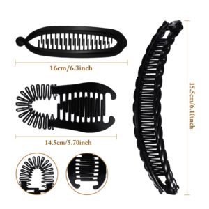 9 Pieces Banana Clips Hair for Thick Curly Hair Women Flexible Plastic Banana Grips Fishtail Ponytail Banana Holder Clincher Combs Banana Hair Comb Clips Girls Women