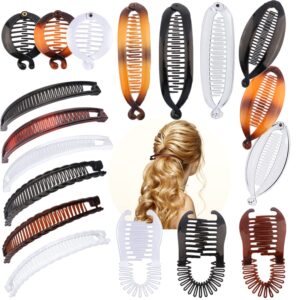 18 pieces banana hair clips classic hair comb banana clips ponytail hair holder for women girls, 6 styles