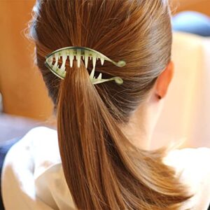 Uonlytech French Clips for Hair 4pcs Banana Hair Clip Acrylic Fish Shape Hair Claw Resin Fishtail Clip for Women and Girls Banana Clips Hair