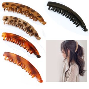 banana clips hair clincher combs for women thick fine hair fishtail hair bannana clip ponytail holder accessories for women girls hair fish clips banana barrettes 5 pcs